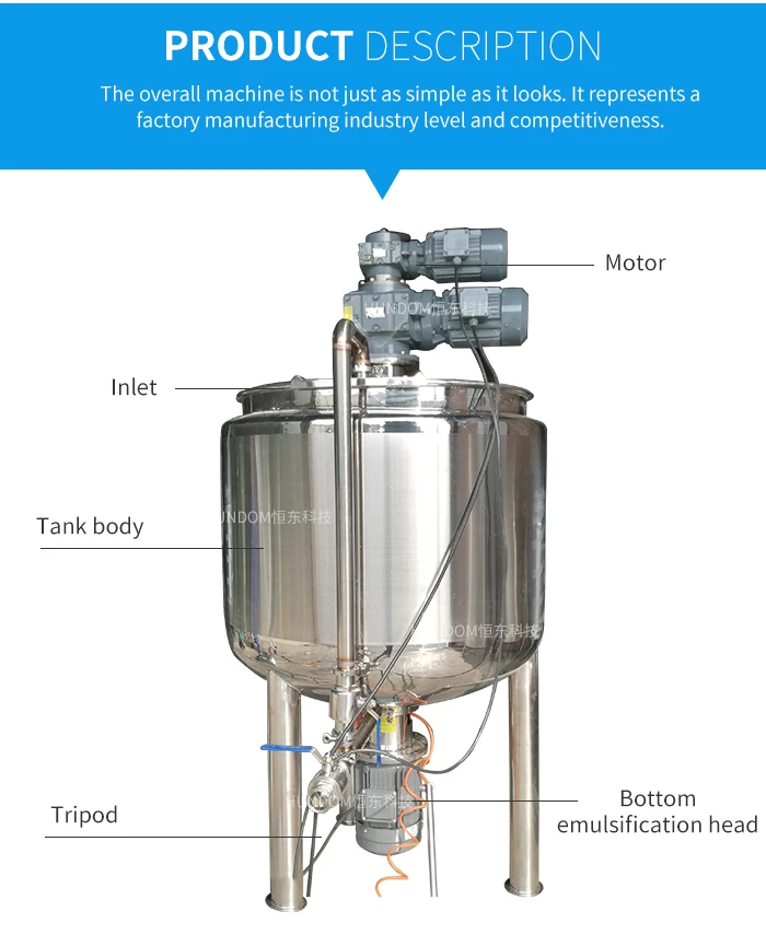 Stainless Steel Electric Heating Mixing Tank Heated Jacket Mixing Tank ...