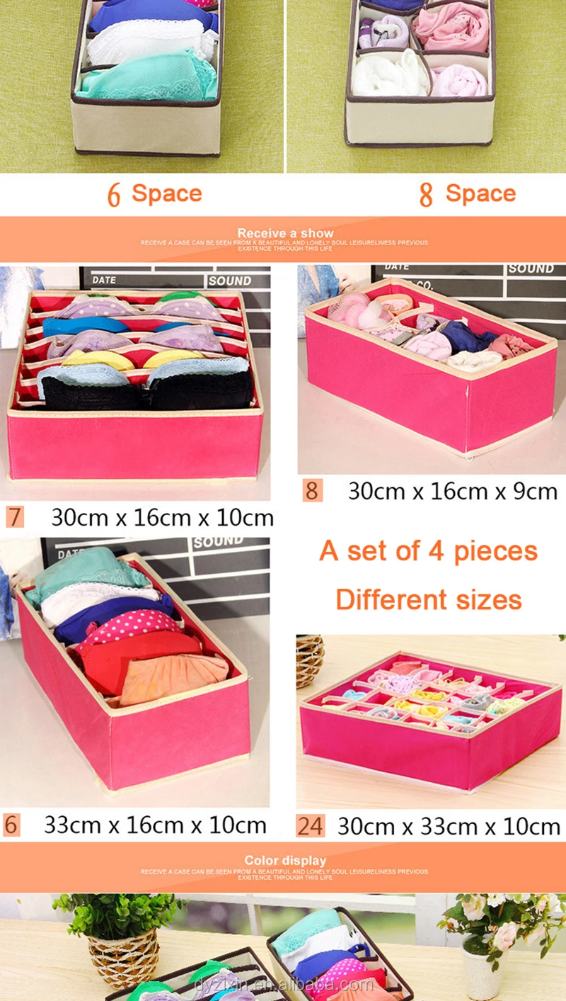 4 Pcs Home Containers Bra Organizer Storage Case Drawers Underwear ...