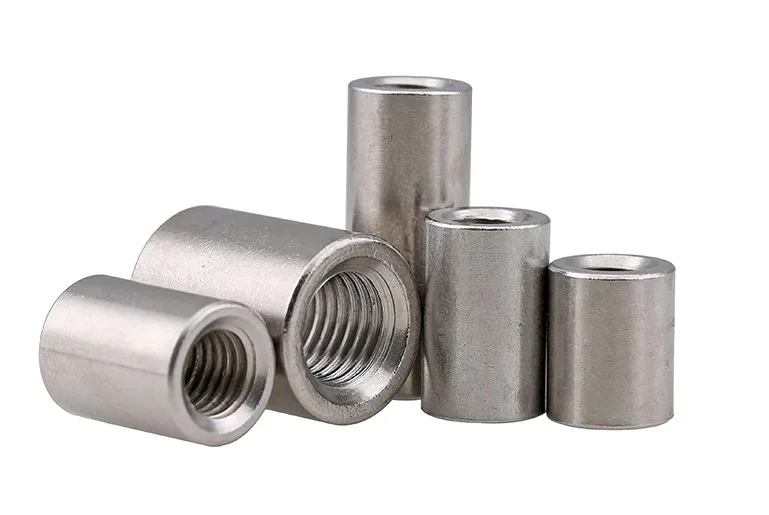 Stainless Steel Cylindrical Long Nuts Round Coupling Nuts - Buy Round ...