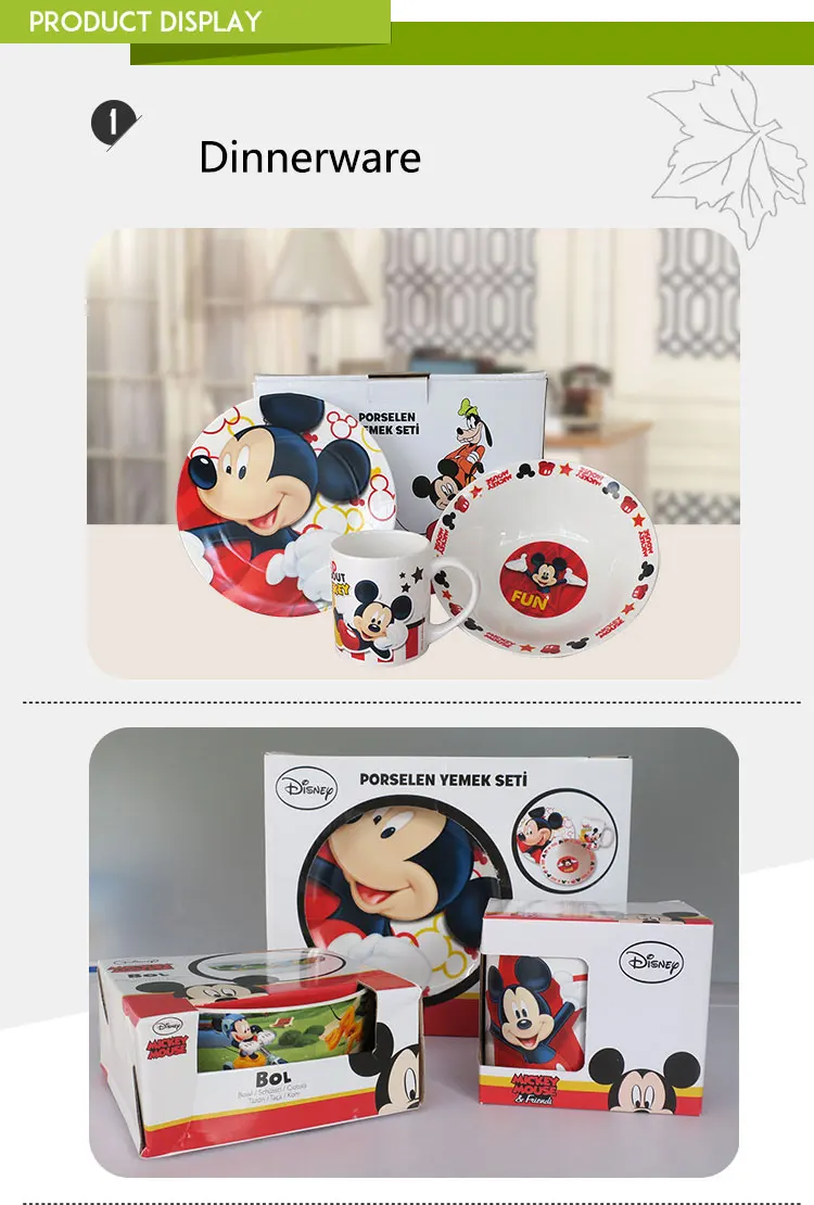 Kids Cartoon Ceramic Dinner Set Tableware Plate Set With Factory Audit ...