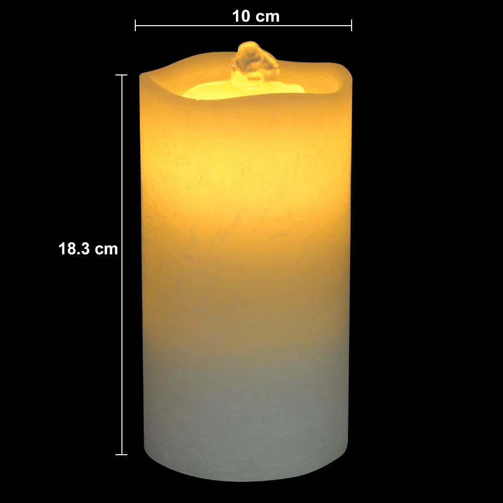 LED Water Fountain Candle - Flameless, with Remote & Timer