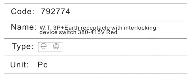 Impa 792774 Rsil2-3 Red Iec Marine Watertight Ip56 Receptacle With ...