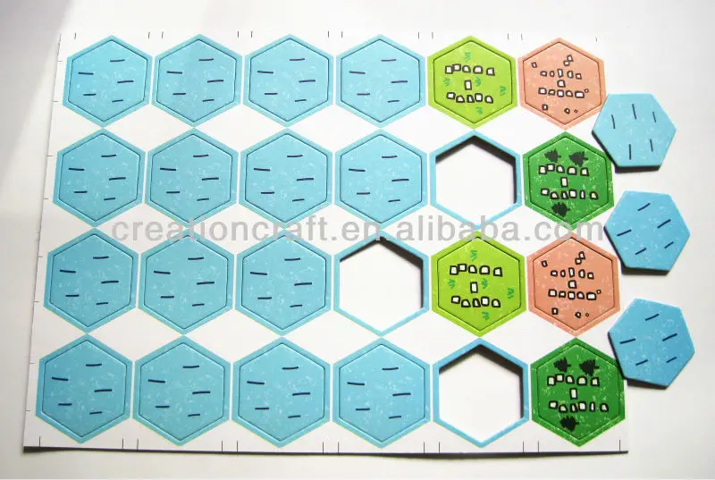Customized Die Cut Paper Cardboard Hexagonal Counters Tokens - Redmowa