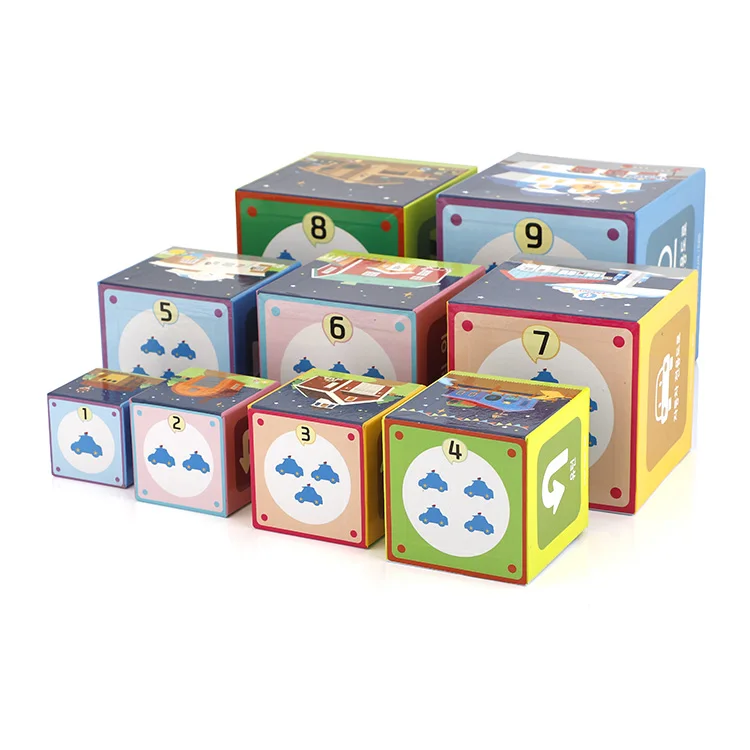Decorative Education Toy Square Cardboard Children Nesting Boxes