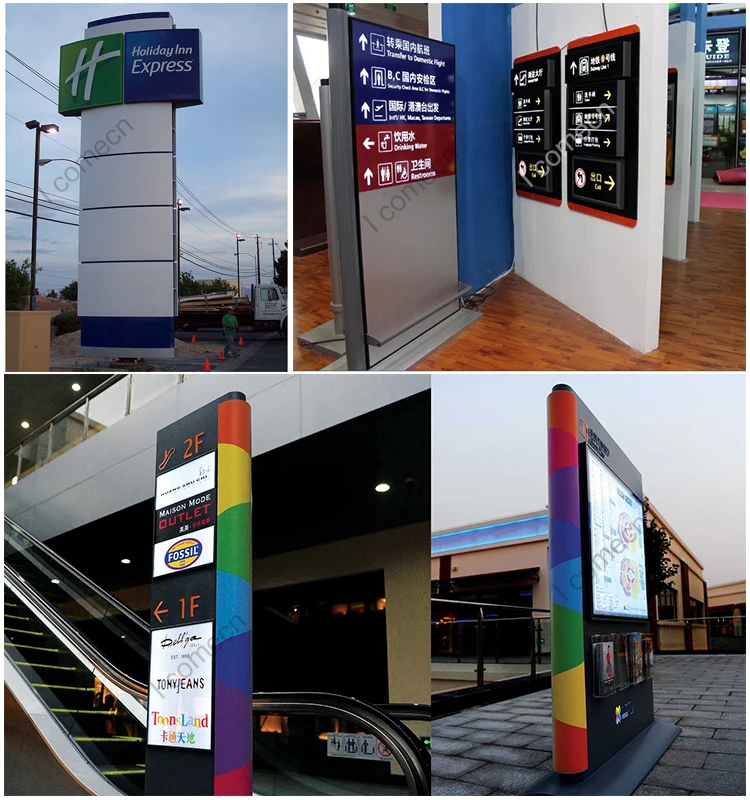 Outdoor Pavement Street Double Sides Floor Stand Illuminated Monument ...