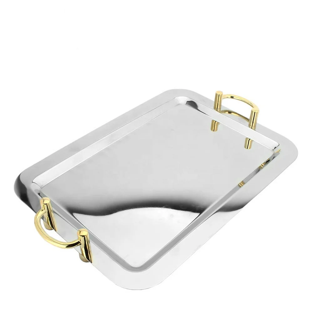 Silver Rectangular Stainless Steel Trays for Weddings