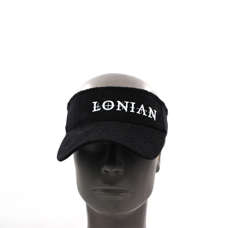 Custom Made Black Terry Transparent Hat Towel Open Top Hat Visor - Buy ...