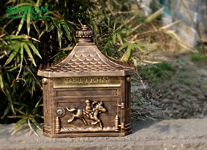 Classic Die Cast Aluminum Letter Box Waterproof Wall Mount Mailbox ...