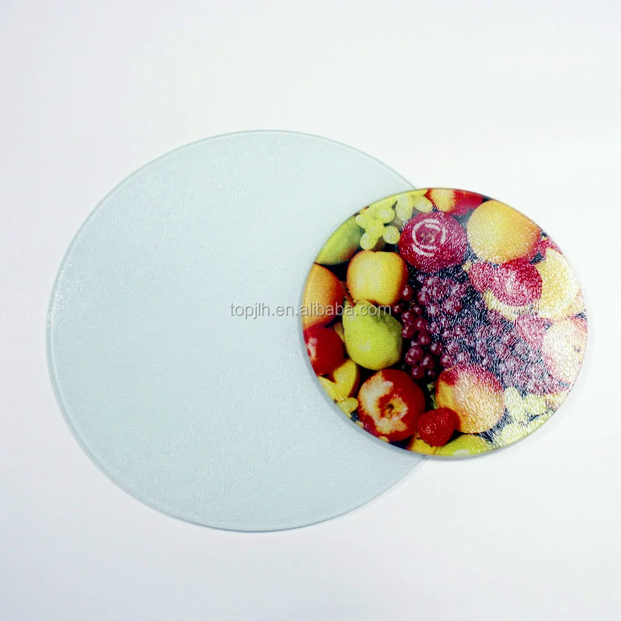 Blank Tempered Glass Sublimation Cutting Boards Round Rectangle Shape ...
