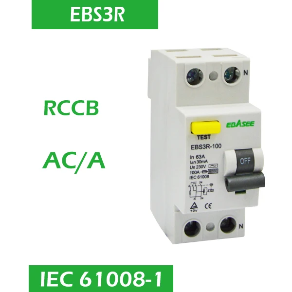3/6KA Single Pole RCCB - 40amp Type B Residual Current Circuit Breaker