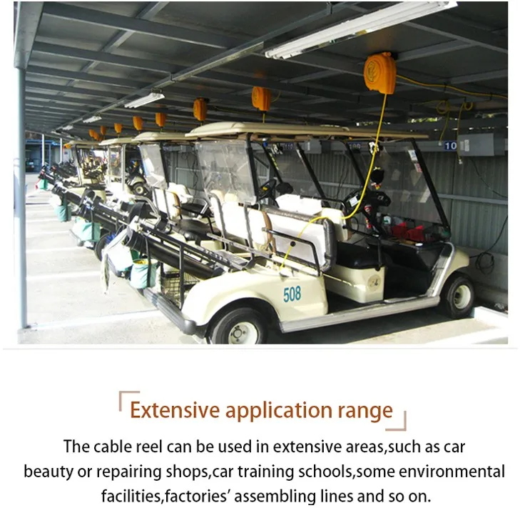 Auto Rewind Cable Reel Drum - Spring Loaded & Fire Resistant