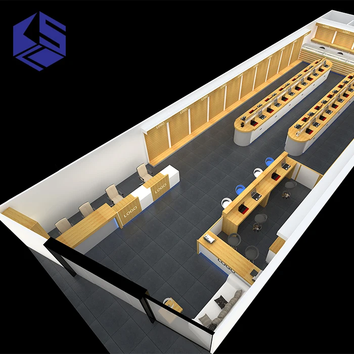 Modern Electronic Shop Interior Design - Laptop Floor Stands