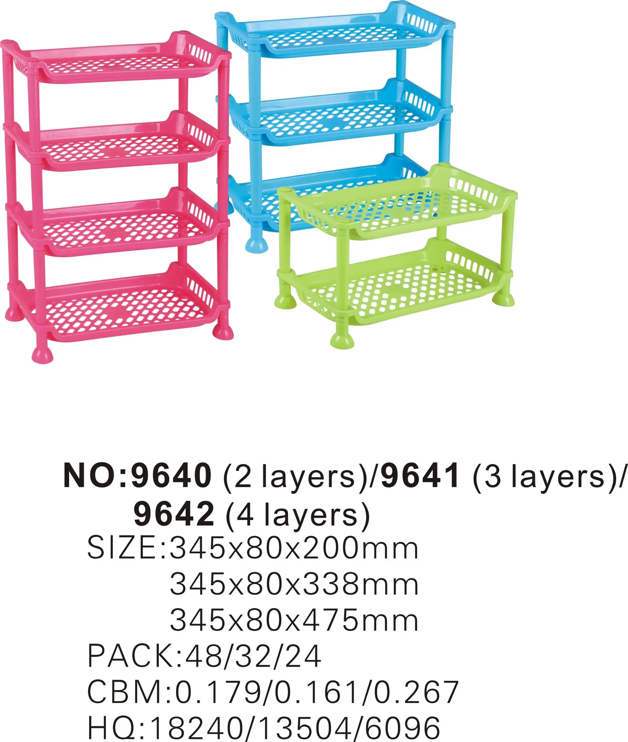 2layers/3layers/4layers Rack Plastic Kitchen Rectangle Storage Shelf ...