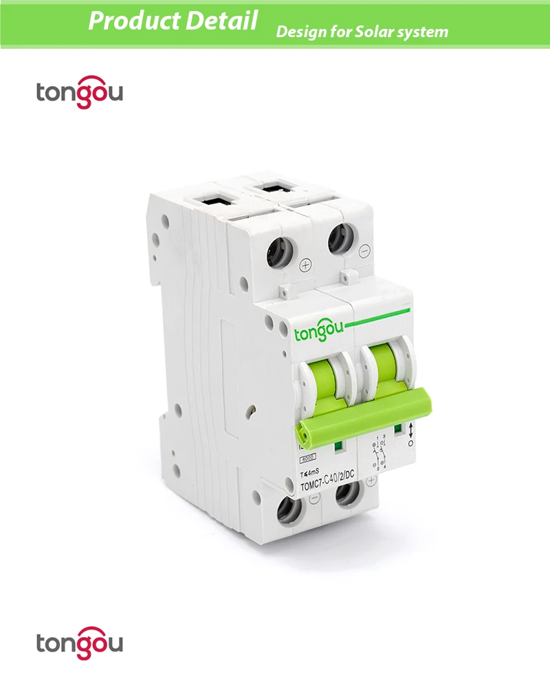 Tomc7dc-63 Mcb 2p 40a 12v-550v Curve C Dc Miniature Circuit Breaker ...