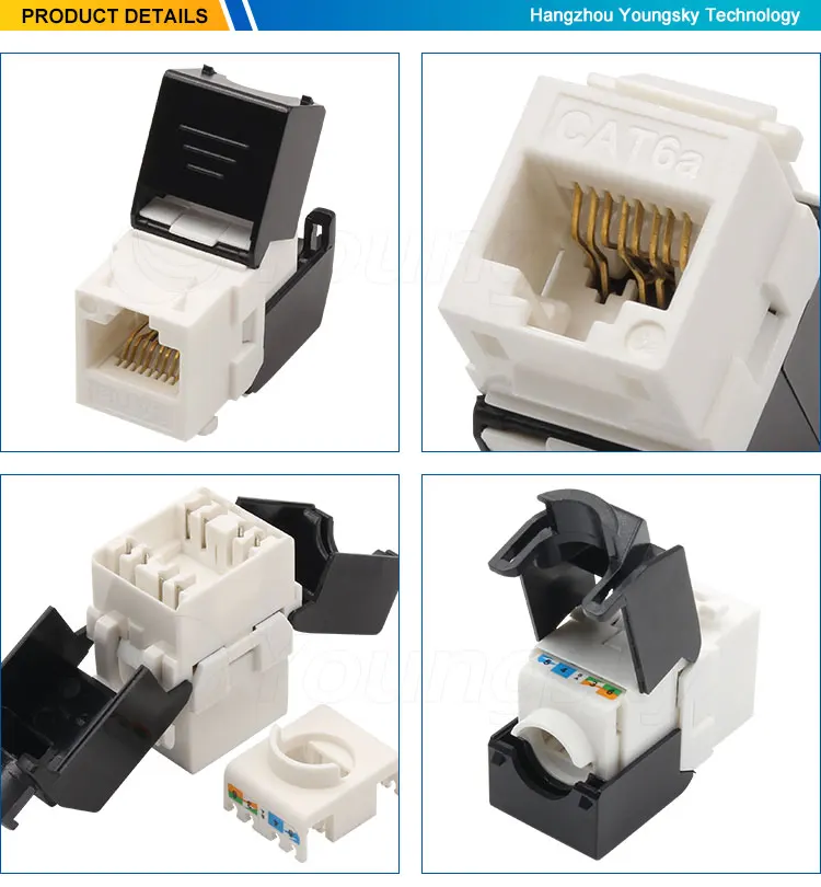 180 Degree Utp Rj45 Cat5e Cat6a Modular Network Plastic Keystone Jack - Buy Rj45 Cat6a Modular ...