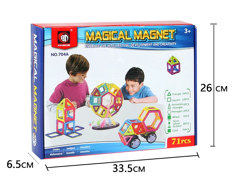 Magnetic Magnet 71 Pcs--magic Diy Colorful Transform Toy Education Toy ...