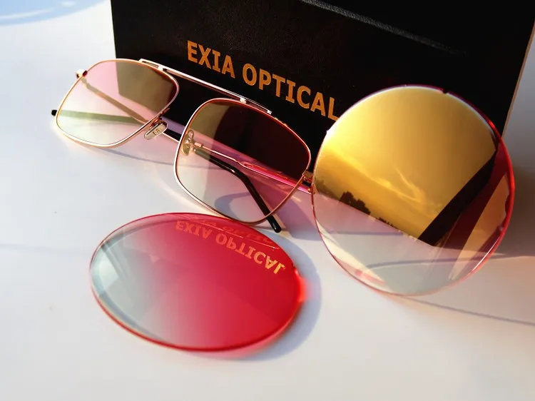 Gradient Red Lenses Flash Mirror Sunglass Lens B31 Series 75mm