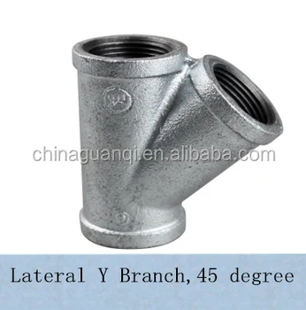 Malleable Ductile Iron Lateral Y Branch 45 Degree Pipe Fitting ...