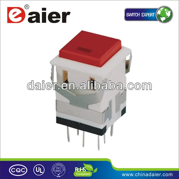 KD2-22 ON-(ON) Square LED Push Button Switch - 250VAC, 3A