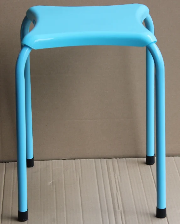 Cheap Square Small Plastic Stacking Stools With Metal Legs Portable For ...