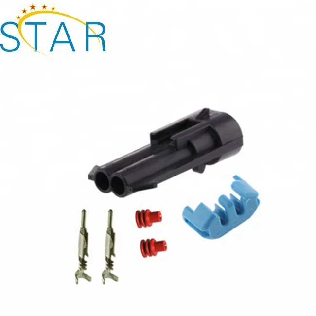 Automobile 2 Pin Sealed Automotive Wire Male Plug Connector 12162000