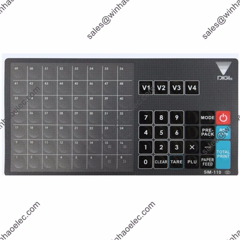 DIGI sm100 用于 digi sm-100PCS 和 sm-110 电子秤的 sm110 钥匙表 (覆盖和内部电路) 英文版 ...