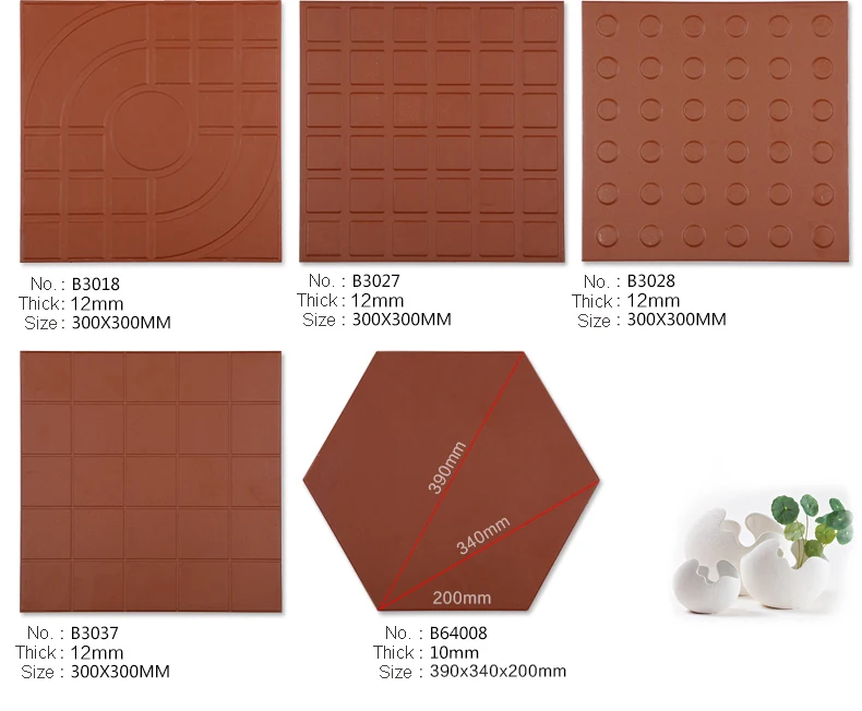 Anti- Slip Red Clay Tiles For Kitchen Exterior Plaza Paver Brick Tiles ...