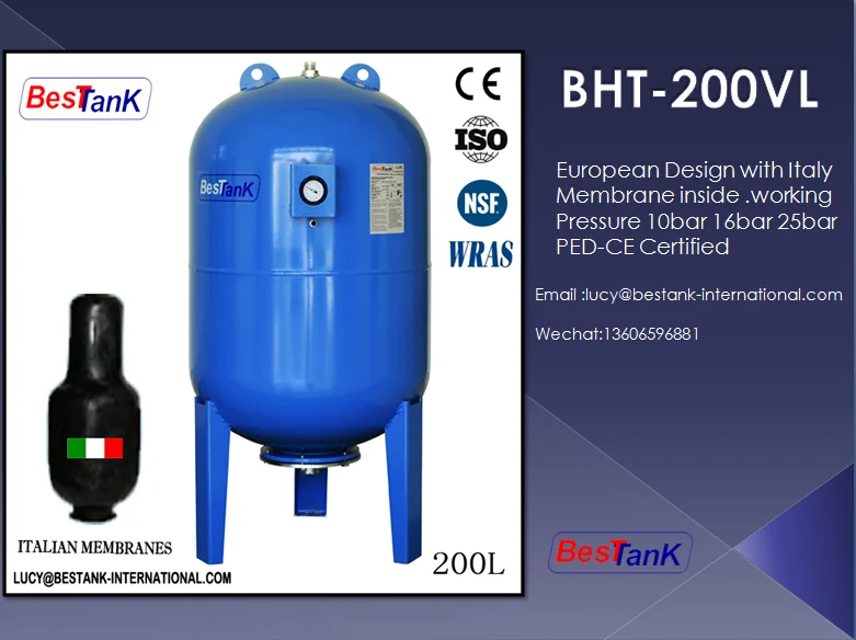 BESTANK 200lt Vertical Pressure Tank - Reliable Water Storage