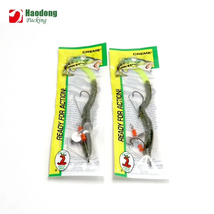 Customized Soft Lure Three Side Seal Plastic Fishing Bait Packaging Bag ...