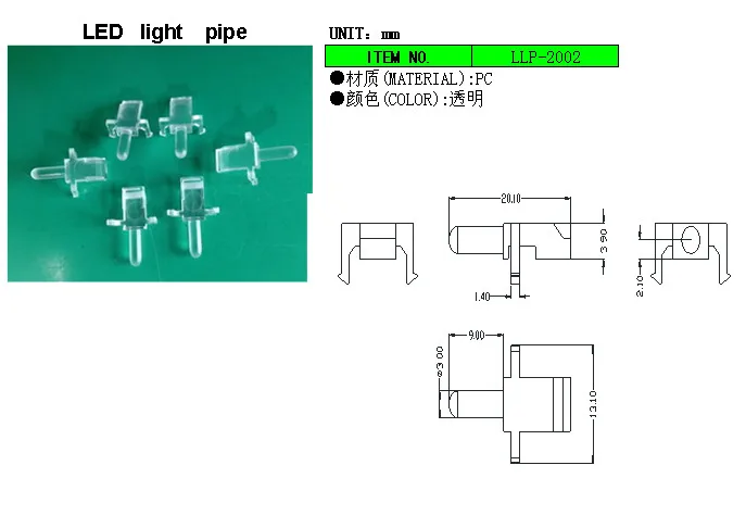 Right Angled Led Light Pipe/llp-2002 - Buy Led Light Pipe,3mm Led Light ...