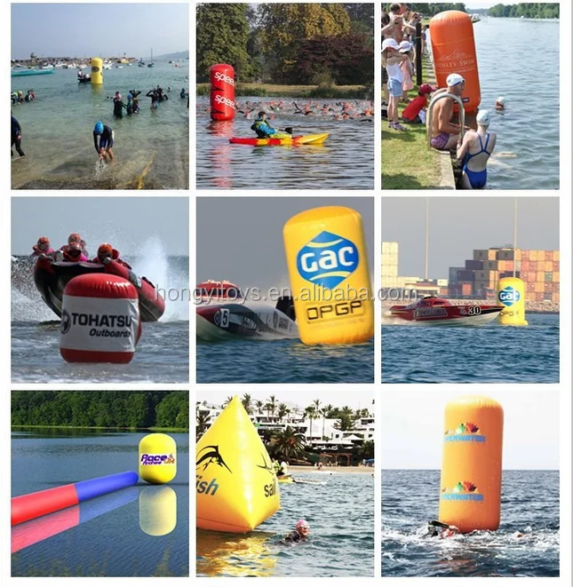 Yellow Inflatable Floating Water Cylinder Buoy For Sea - Buy Inflatable ...