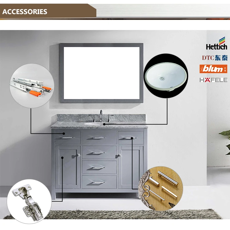 White Melamine Carcass Cabinet - Thermofoil Bathroom Vanity