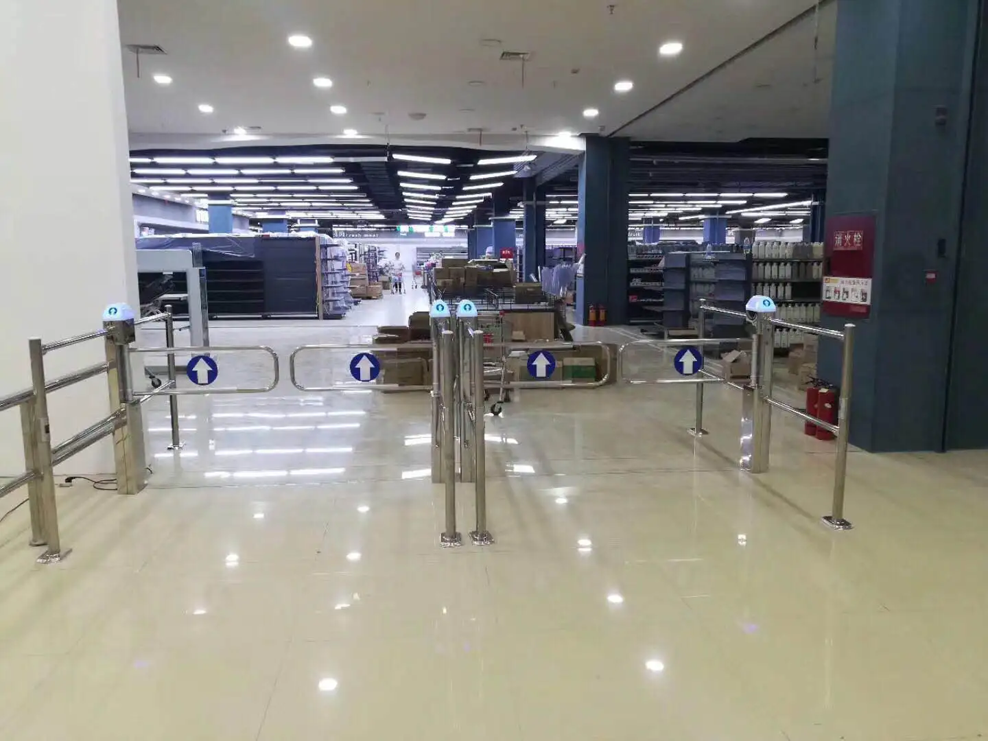 Single Direction Supermarket Entrance Gate Swing Barrier Gate With ...