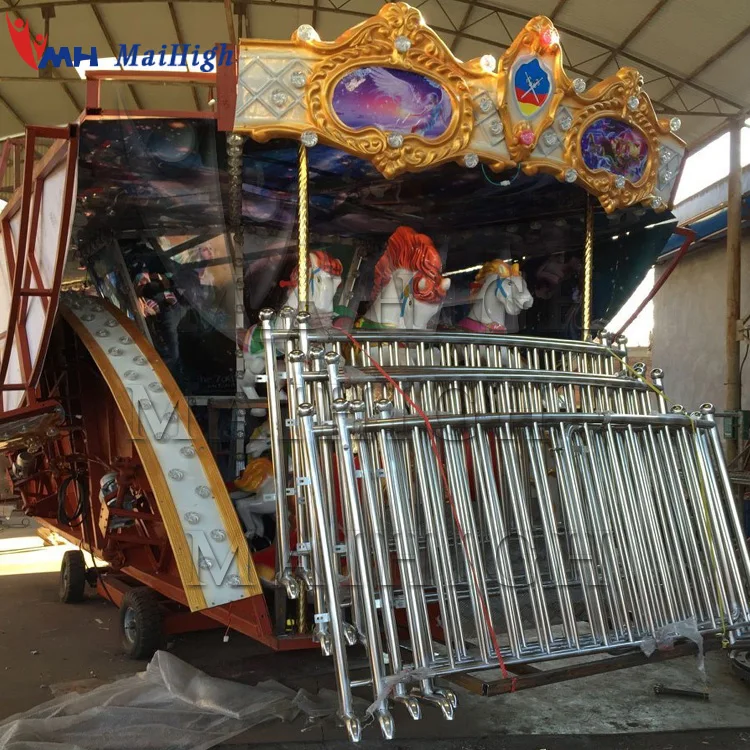 Luxury Portable Merry Go Round with Trailer - Fun & Style