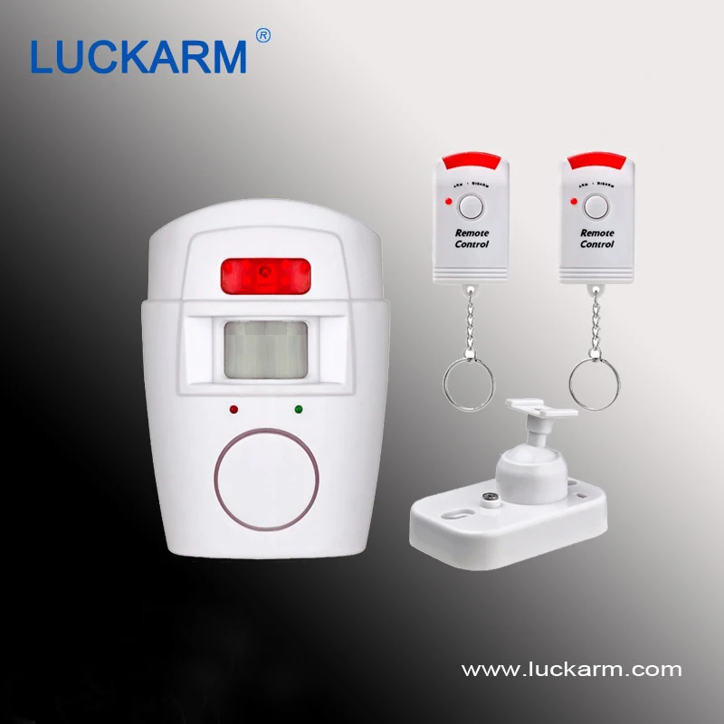 Infrared Motion Sensor Detector Alarm With 2 Remote Controls For Home ...