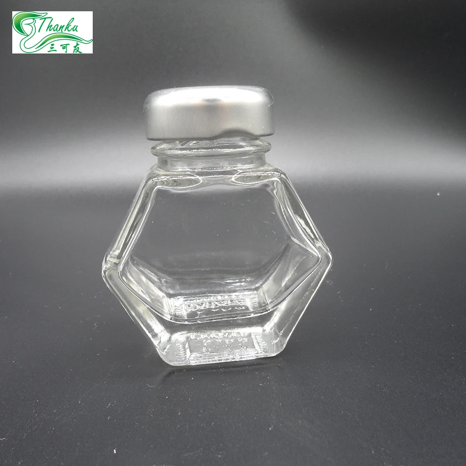 Luxury Good Quality Wood Dipper Hexagon Honey Glass Jar Bottle ...