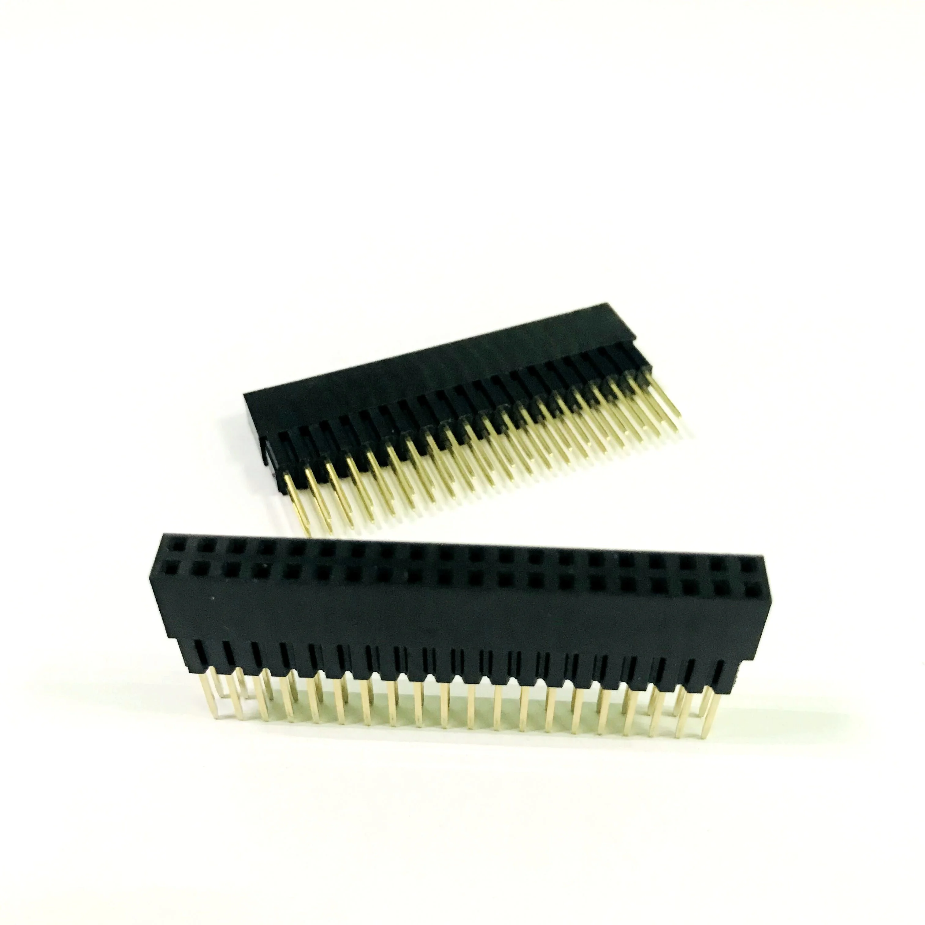 Pitch 2.54mm Female Header Connector Double Row Stacking Plastic Dip ...