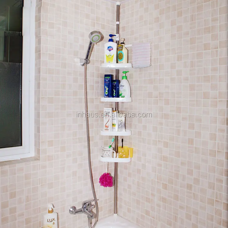 4 Tier Stainless Steel Shampoo Rack - Standalone & Durable