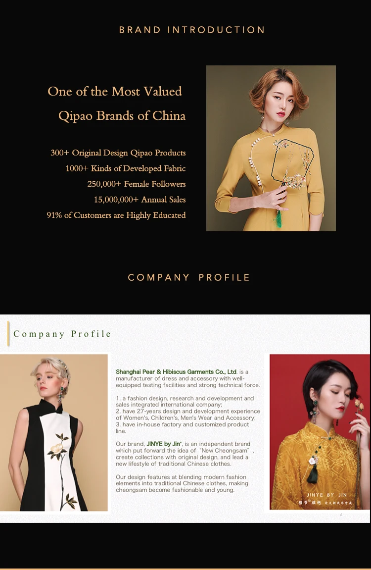 Jinye By Jin 2019 Dark Green Long Sleeve Knit Slim Qipao Clothes ...