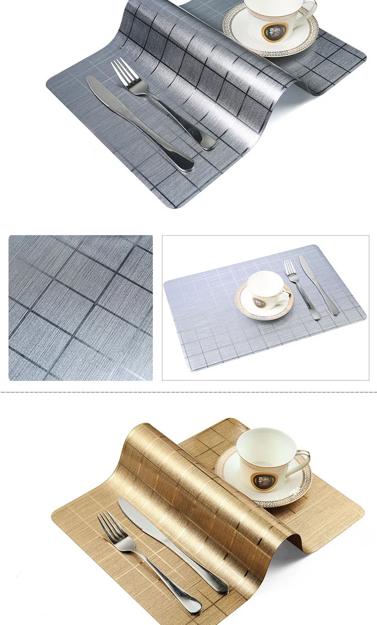 Modern Non-slip 45x30cm Placemats Pvc Dining Table Mat Bowl Coasters ...