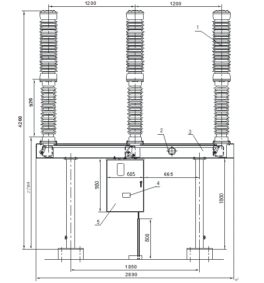 Lw36a-72.5 69kv 72.5kv High Voltage Three Phase Outdoor Ac Sf6 Circuit ...