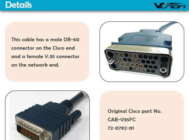 Cab-v35fc - Cisco Hd60 Male To V35 Female Cable 10ft - Buy Cisco Hd60 ...