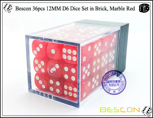 Bescon 12mm 6 Sided Dice 36 In Brick Box,12mm Six Sided Die (36) Block ...