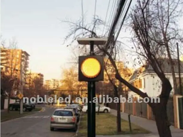 Solar Red Flashing Light - Effective Warning Traffic Signal