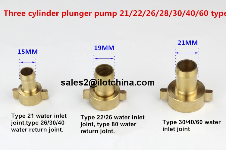 Ilot Adjustable Brass Three Cylinder Plunger Pump Water Inlet Connector ...