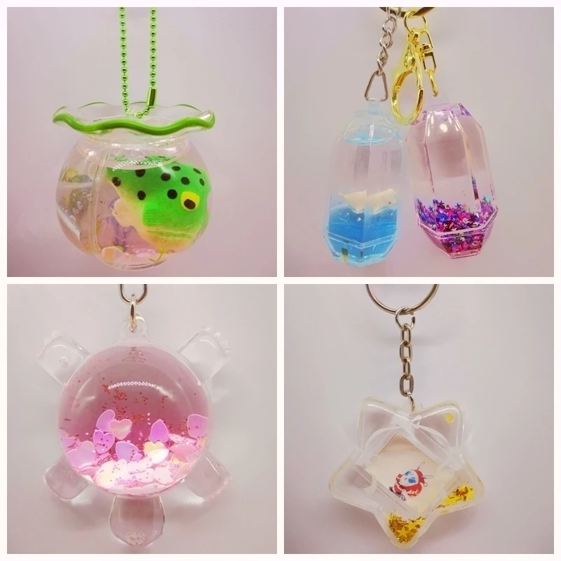 Promotional Gifts Clear Acrylic Liquid Oil Water Love Keychain Heart ...