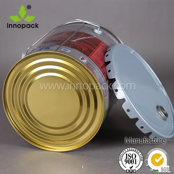 1 Gallon Round in Shape Tin Plated Steel Coating Can with Handle ...