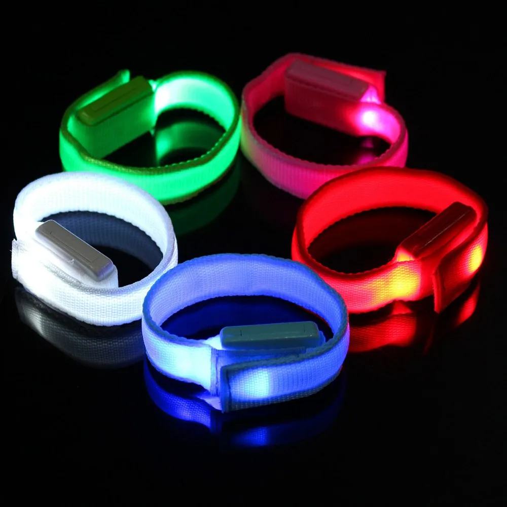 Custom Made Flashing Light Up Glow Change Color Nylon Led Bracelet ...