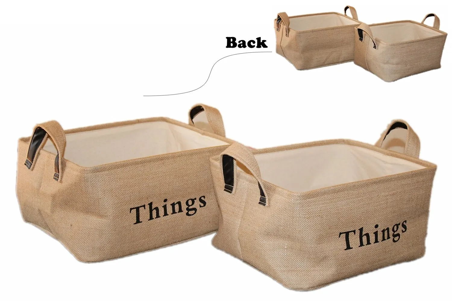 Buy 2 Pack Large Jute Burlap Decorative Storage Baskets Closet Buy 2 Pack Large Jute Burlap Decorative Storage Baskets Closet