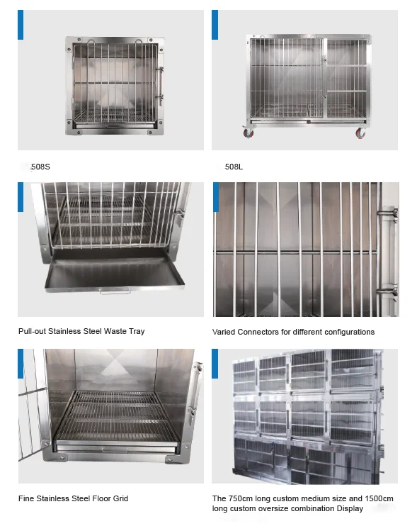 Stainless Steel Modular Cage Professional Dog Cat Kennel Heavy Duty ...